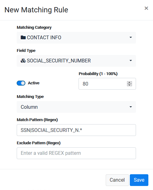 Discovery New Matching Rule Column | K2View Support